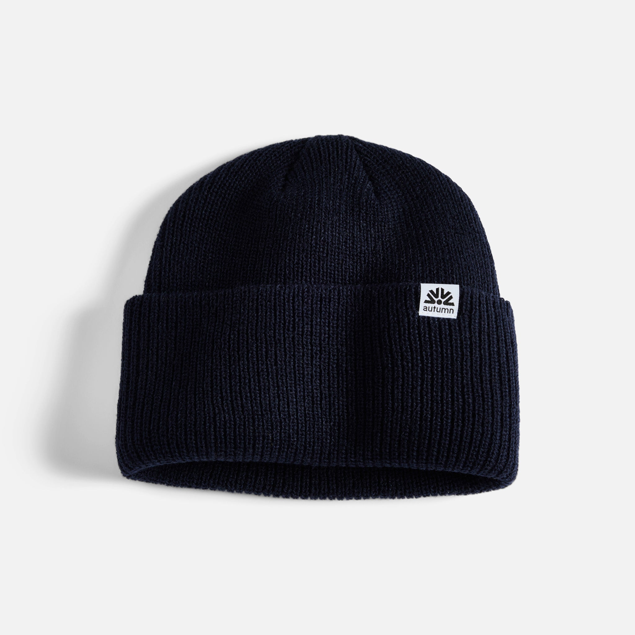 HIGH CUFF BEANIE - NAVY – autumnheadwear