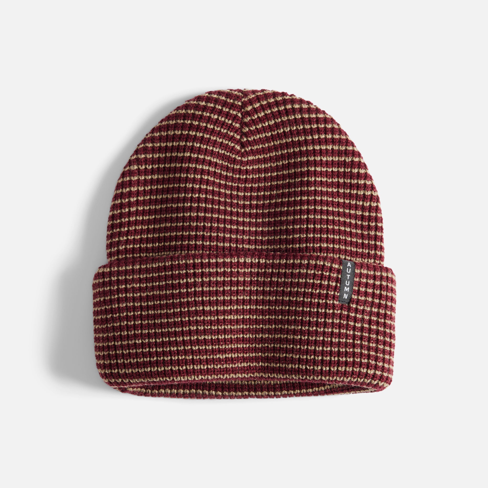 Stripe Beanie - Merlot – autumnheadwear